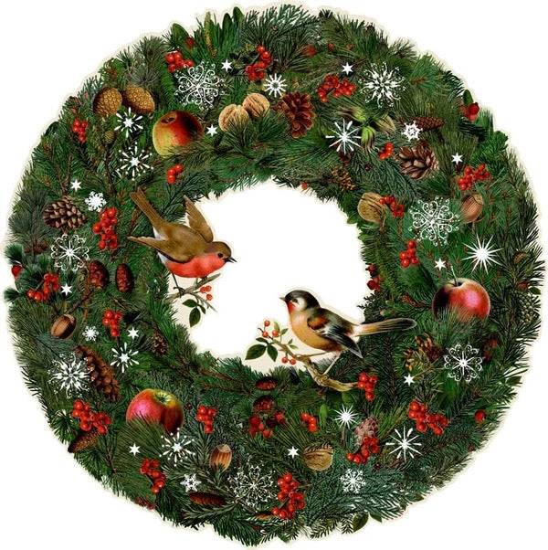 A Beautiful Advent Calendar: Winter Birds and Berries Wreath: A Festiv ...